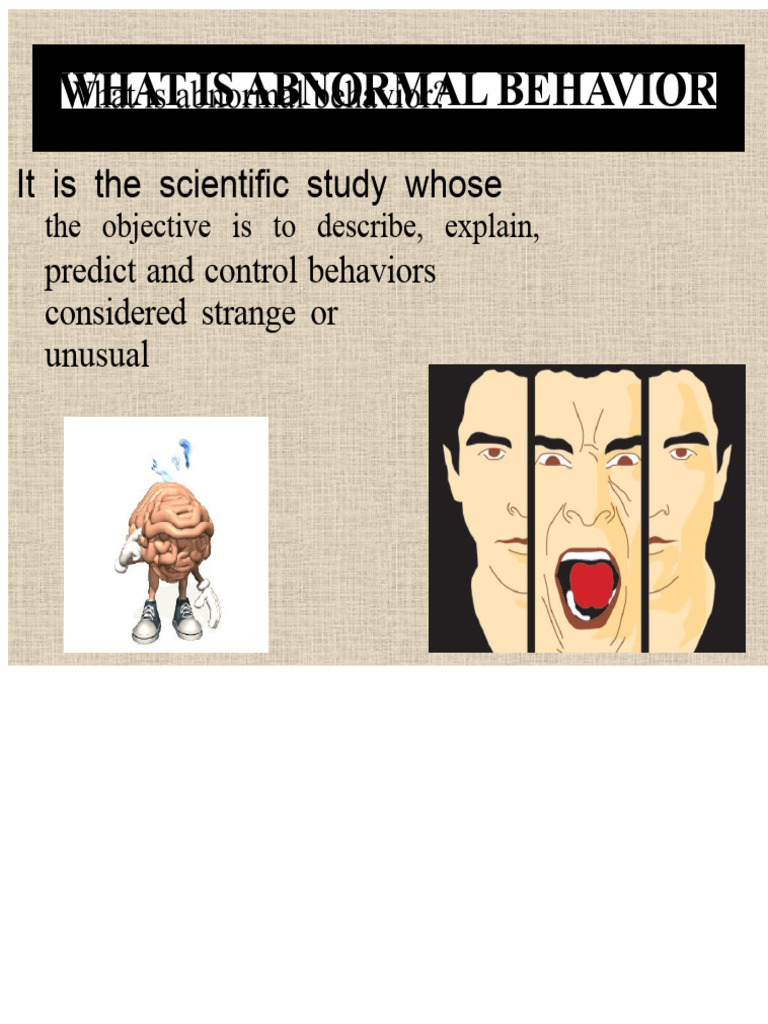 Understanding Abnormal Behavior Types | PDF | Psychology | Mental Health