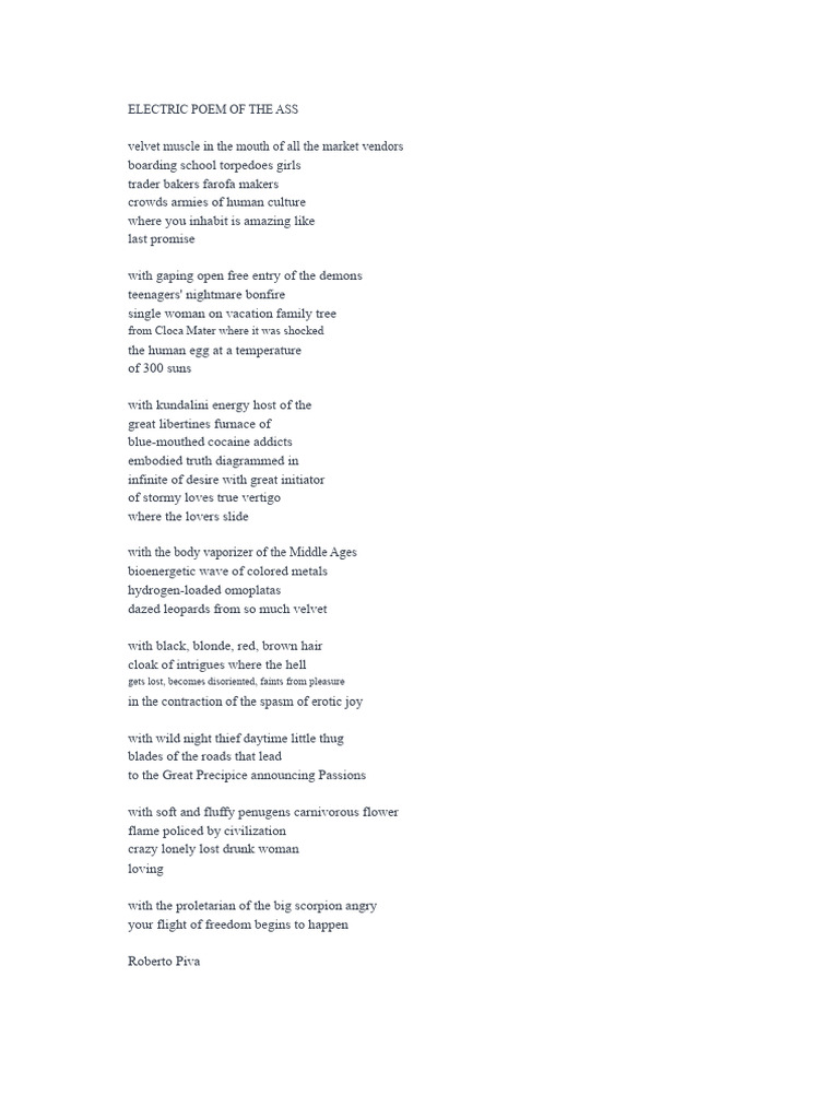 Electric Poem of Desire and Freedom | PDF