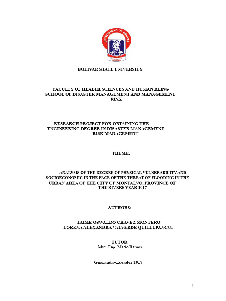 RESEARCH PROJECT FLOODING MONTALVO | PDF | Flood | Drainage Basin