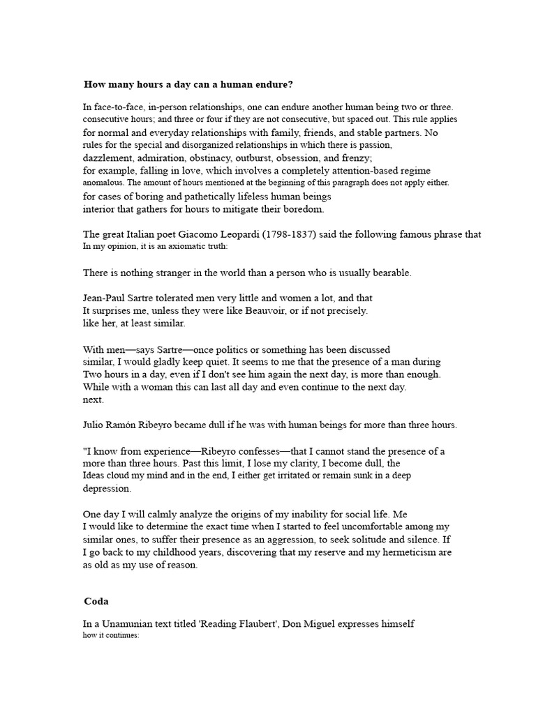 How Many Daily Hours Can a Human Endure | PDF | Arthur Schopenhauer