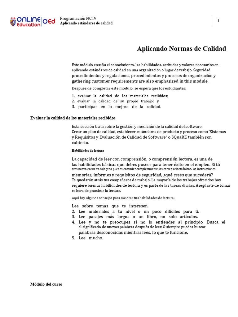 Aplicando Normas de Calidad | PDF | Calidad (comercial) | Software