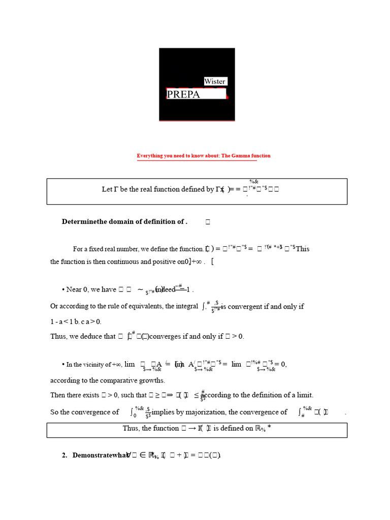 All you need to know about the Gamma function | PDF | Function ...