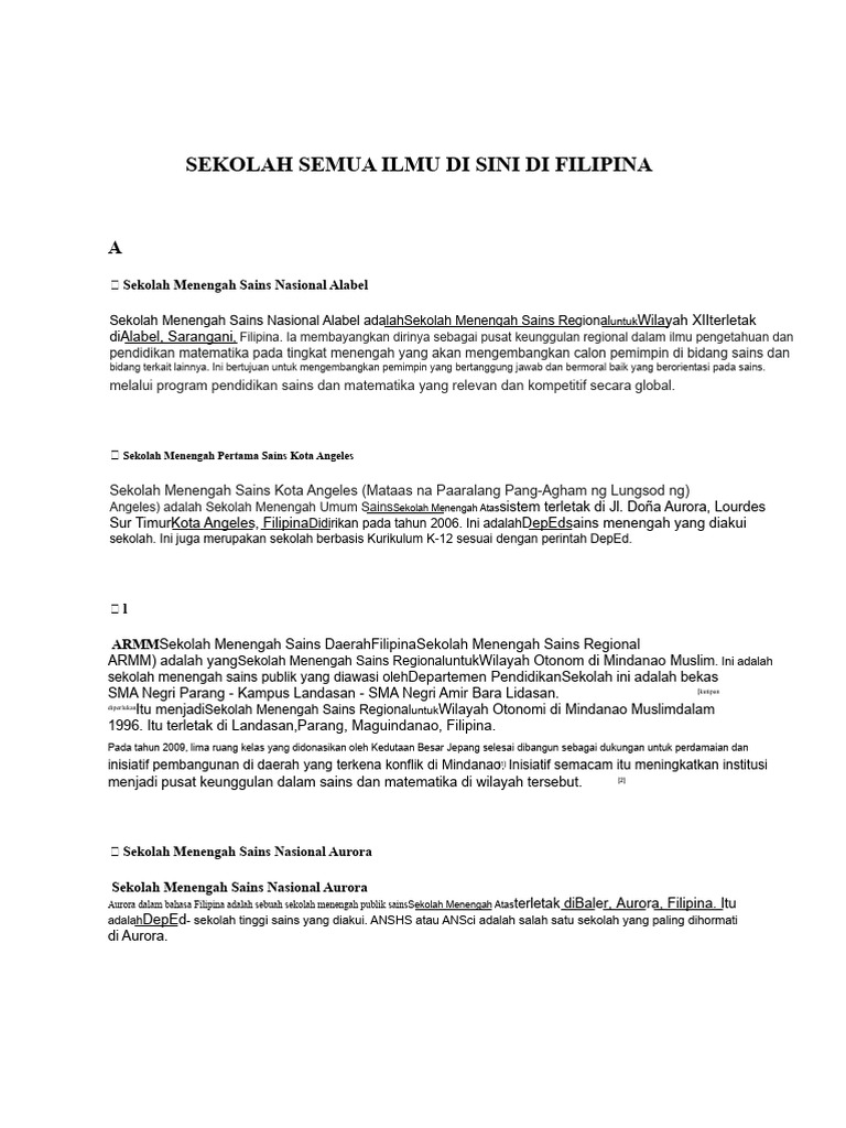 Sekolah Menengah Sains Terbaik di Filipina | PDF