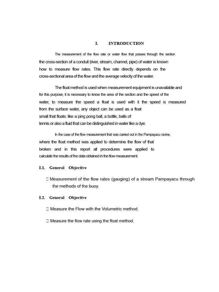Heydy Flow Measurement Report | PDF | Flow Measurement