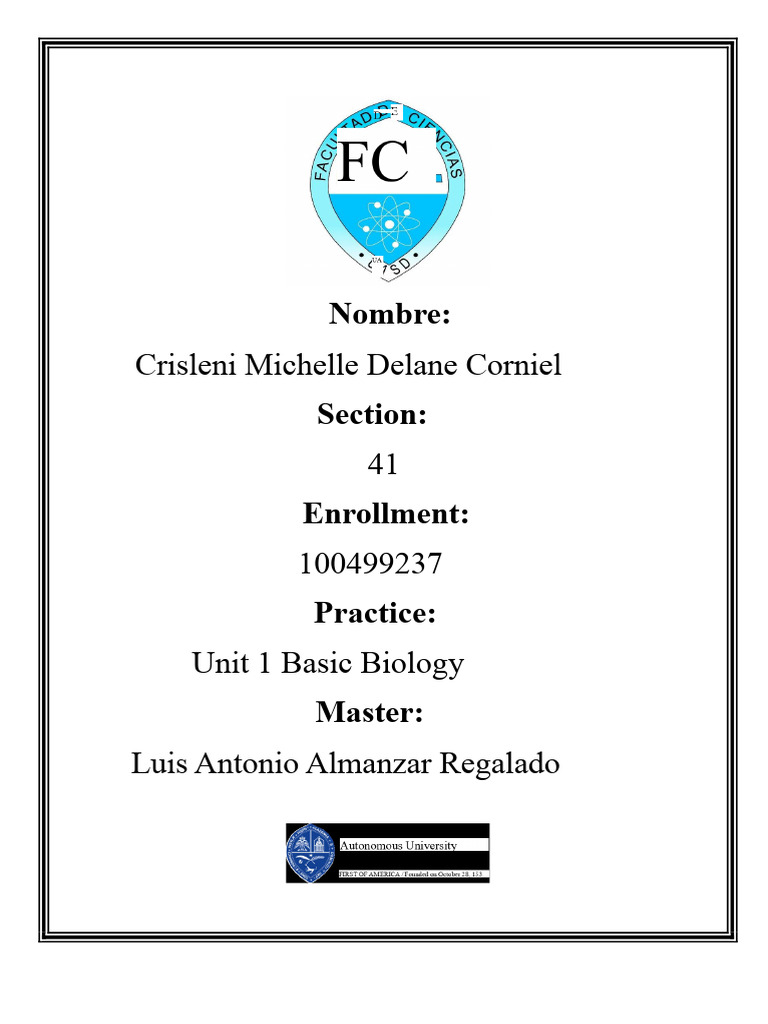 Practice 1 Basic Biology | PDF