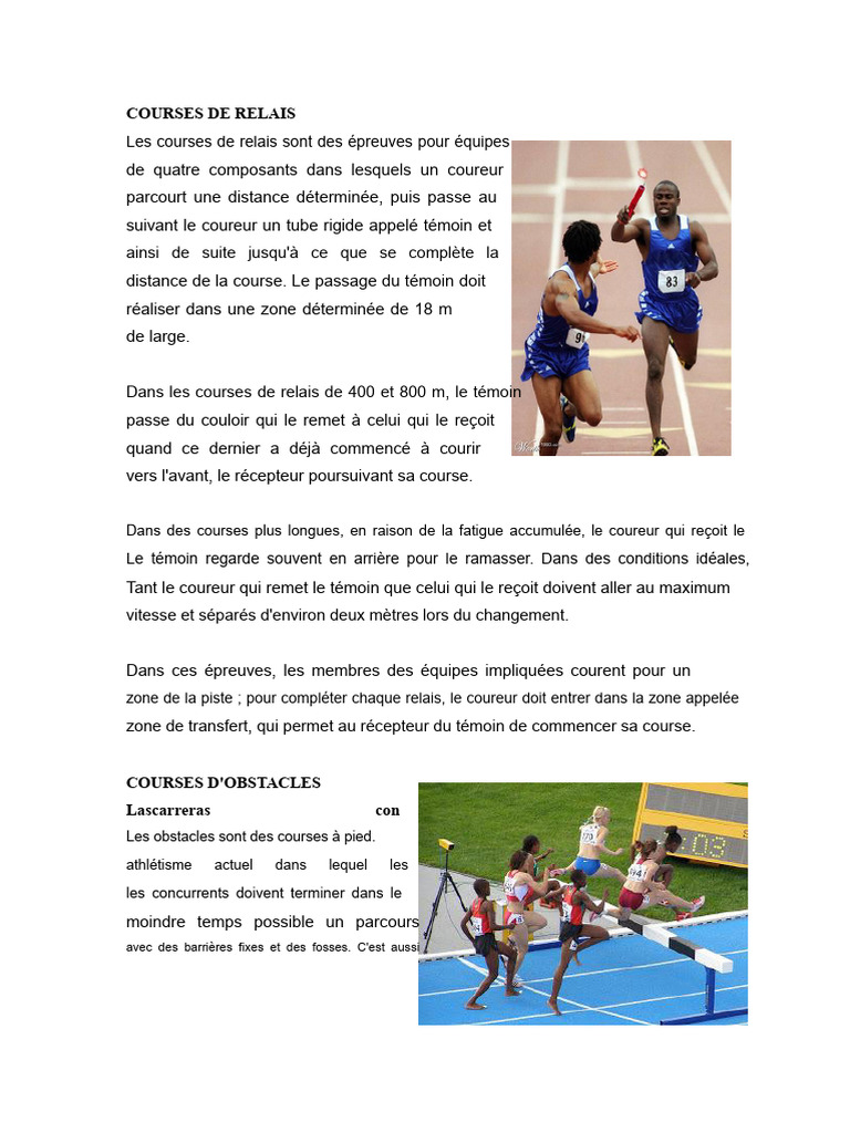 Courses de Relais | PDF | Athlétisme