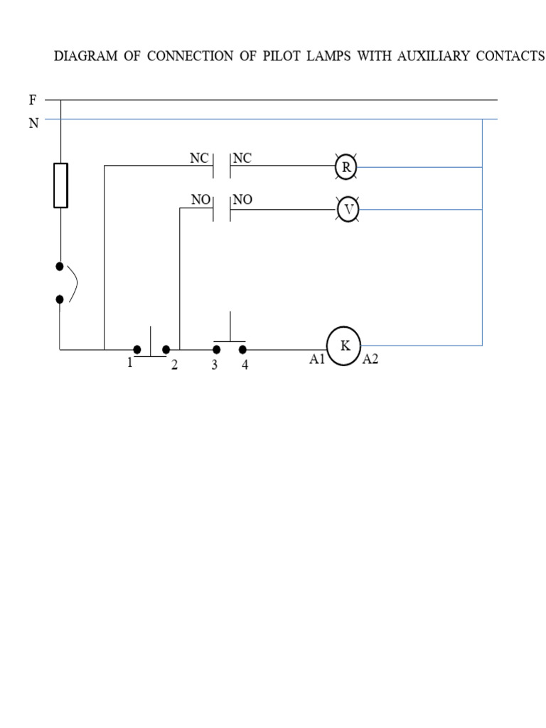 Diagram of a Contactor with Pilot Lamps | PDF