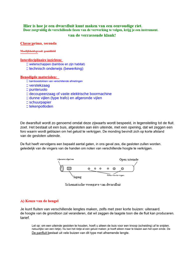 hoe een dwarsfluit te maken | PDF