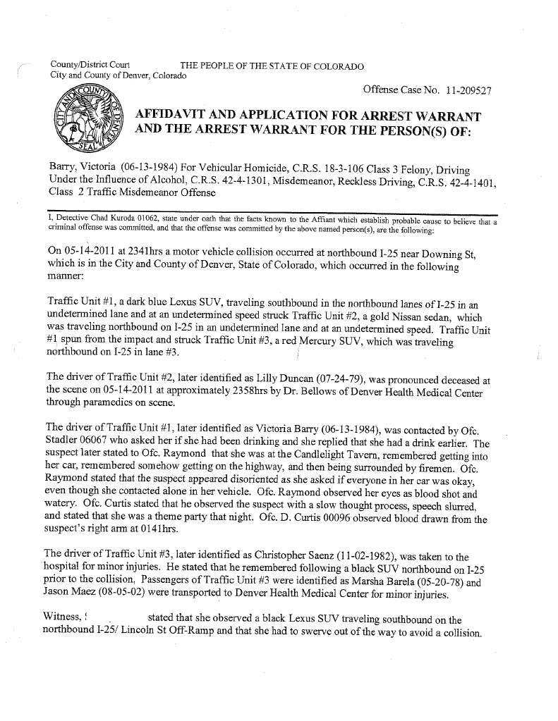 Victoria Barry Affidavit | PDF