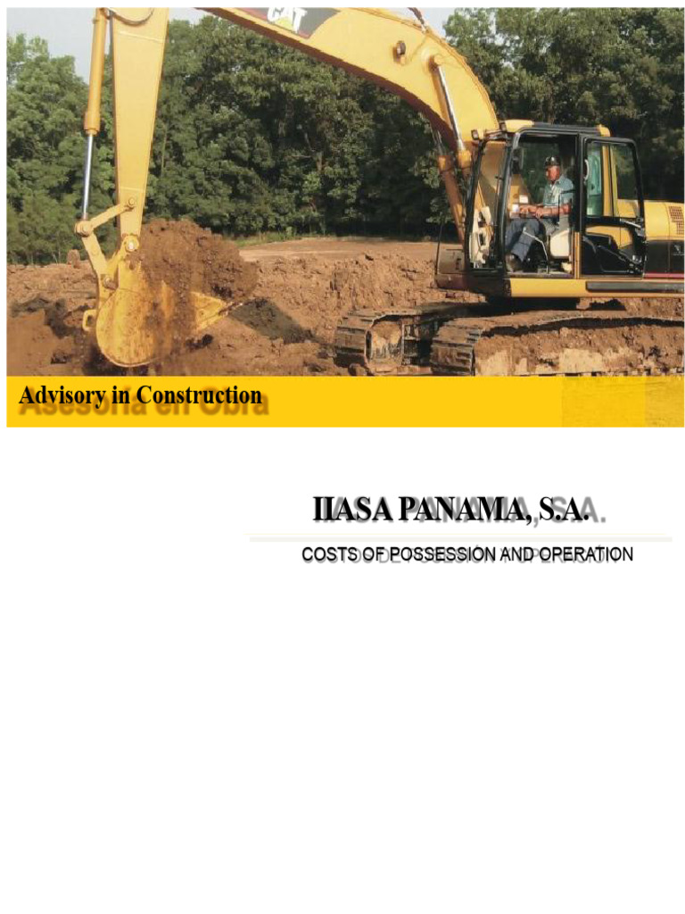 Costs of Possession and Operation (Heavy Equipment and Machinery).pptx ...
