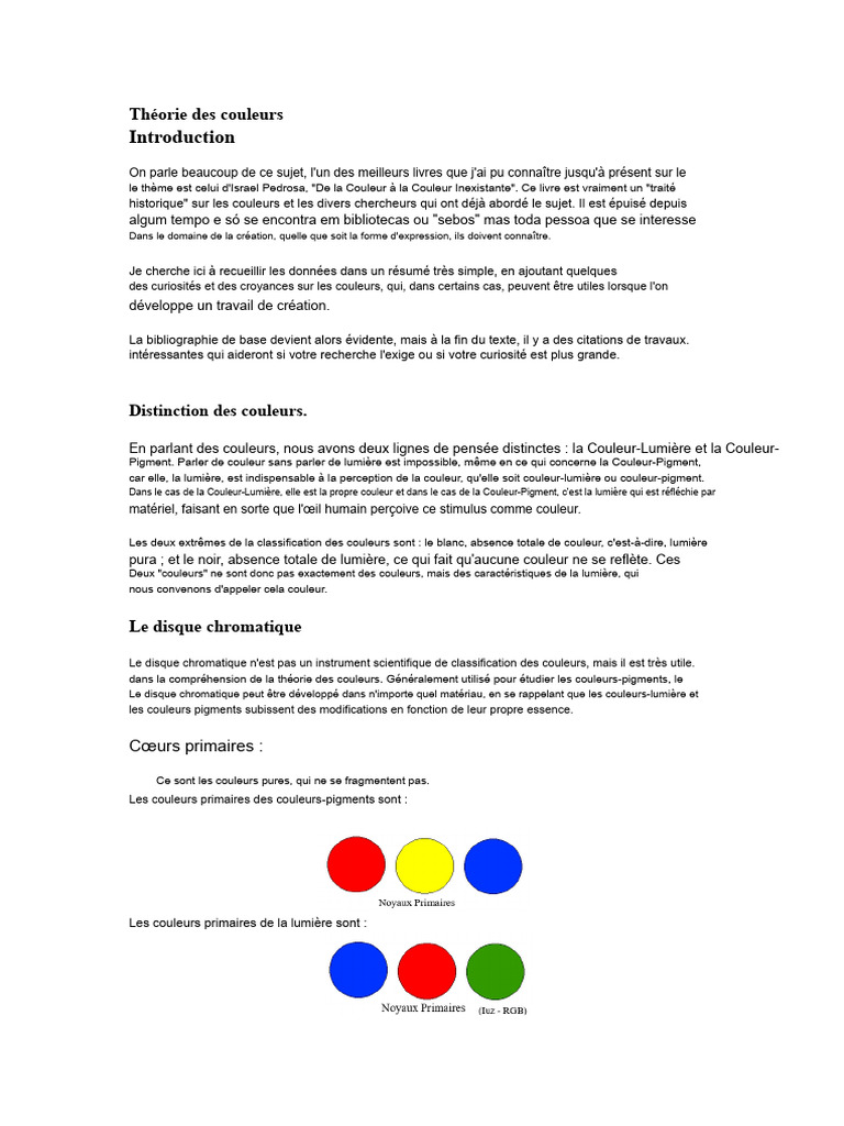 Introduction à la théorie des couleurs | PDF | Couleur | Rouge