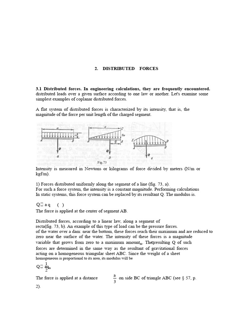 Understanding Distributed Forces in Engineering | PDF | Force | Triangle