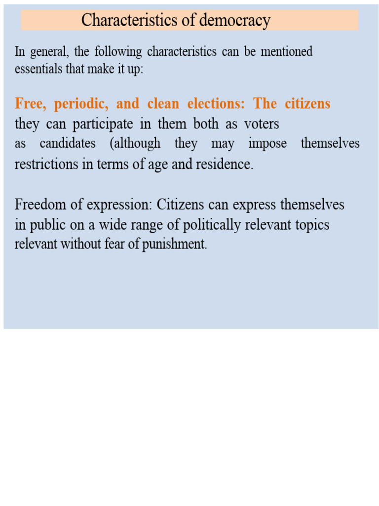 Key Characteristics of Democracy | PDF | Democracy | Political Ideologies