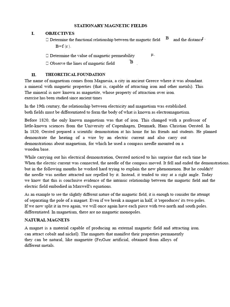 Understanding Stationary Magnetic Fields | PDF | Magnet | Magnetism