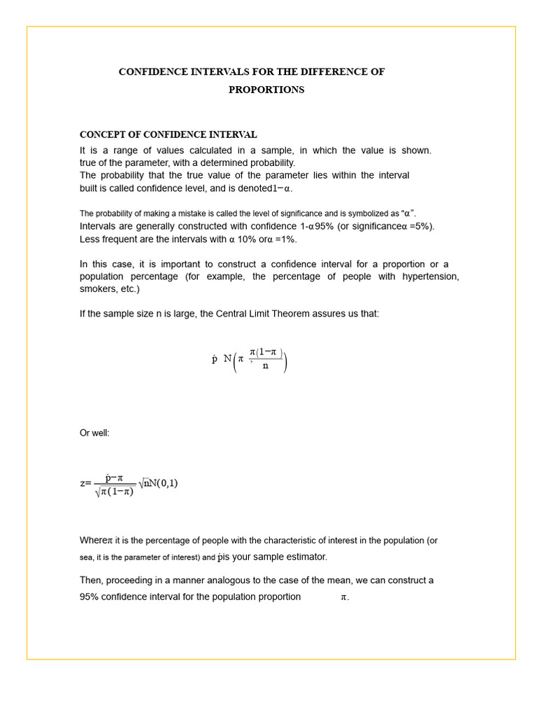 Confidence Intervals for Proportions | PDF | Confidence Interval ...