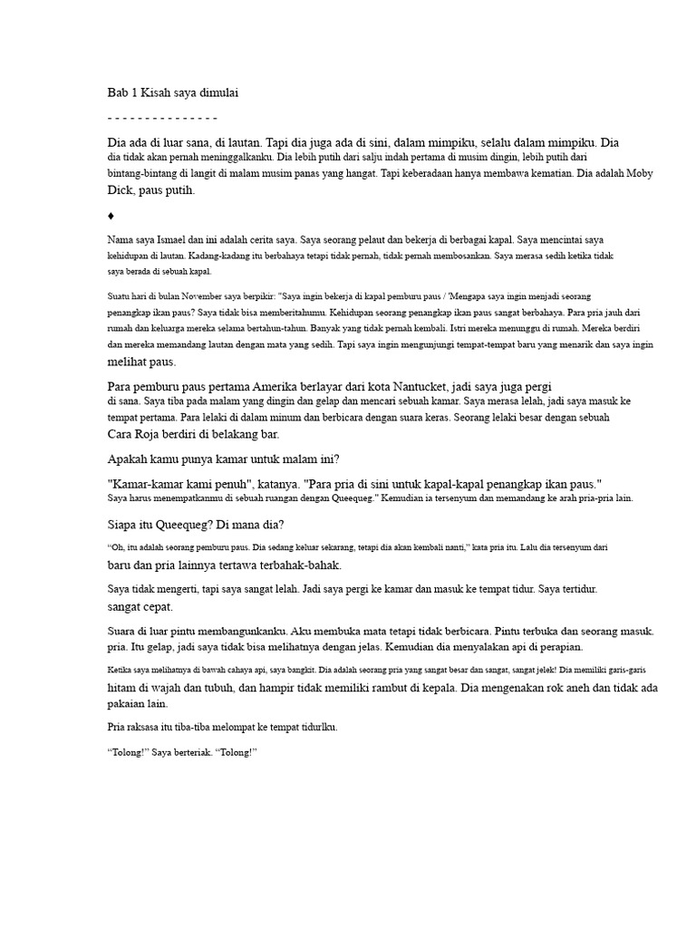 MOBY DICK DITERJEMAHKAN | PDF
