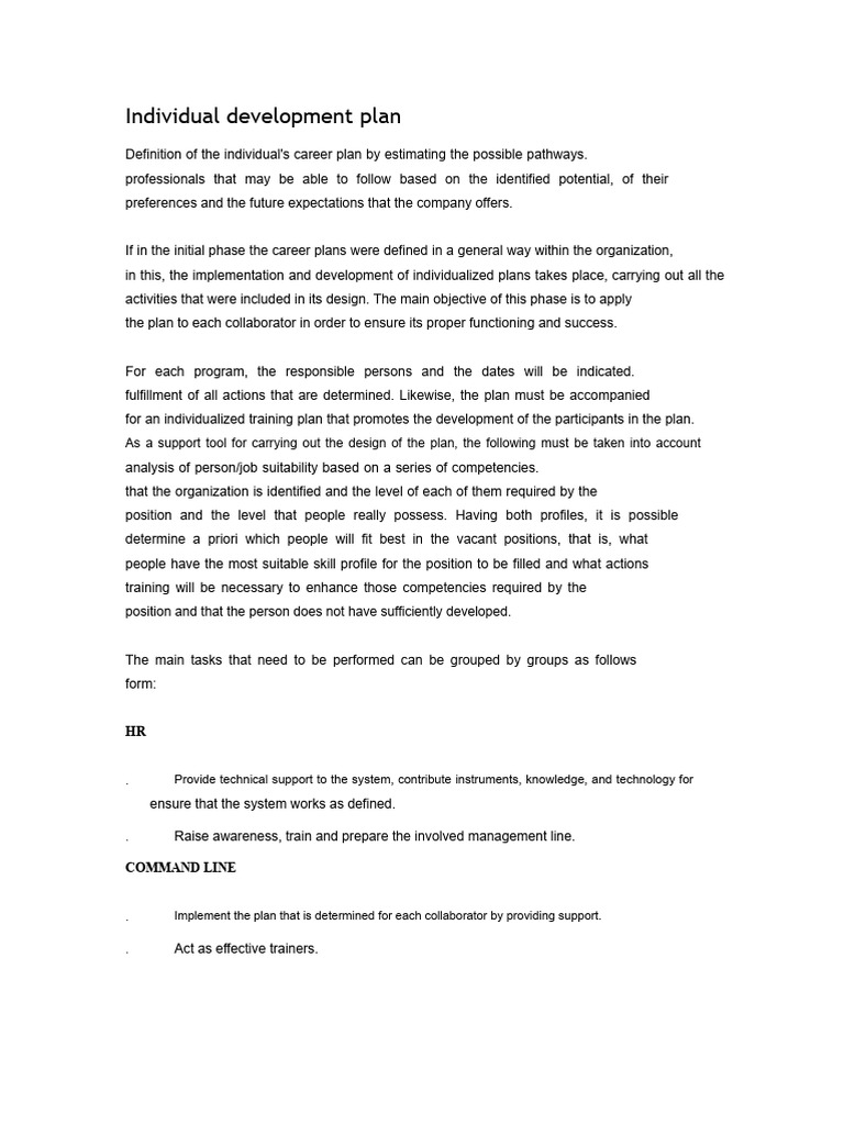 Individual development plan | PDF | Knowledge | Mentorship