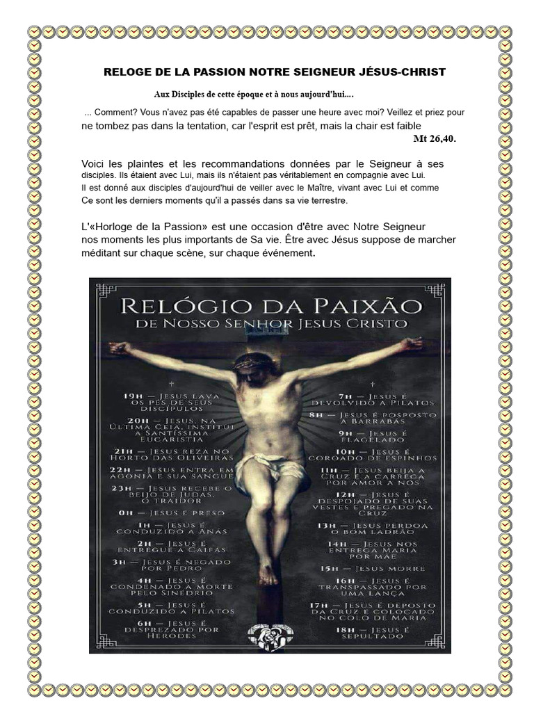 Horloge de la Passion de Jésus-Christ | PDF | Prière | Rosaire