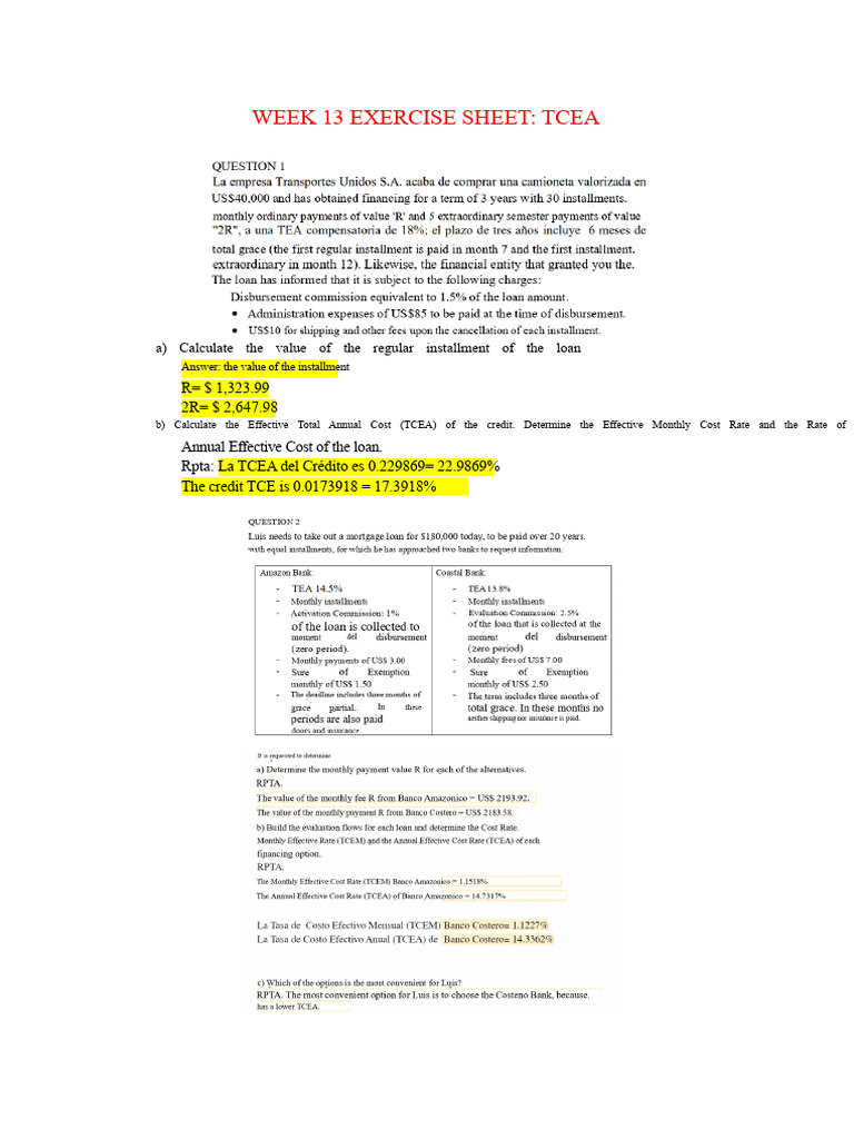WEEK 13 WORKSHEET | PDF