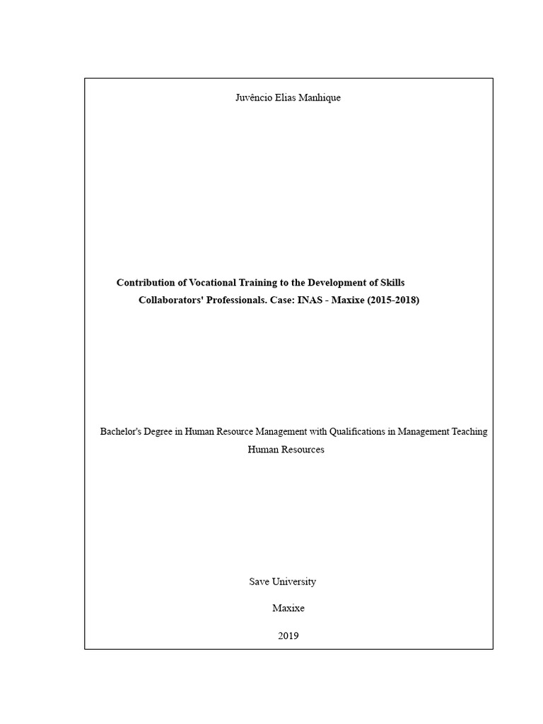 Monograph - professional training | PDF | Knowledge | Vocational Education