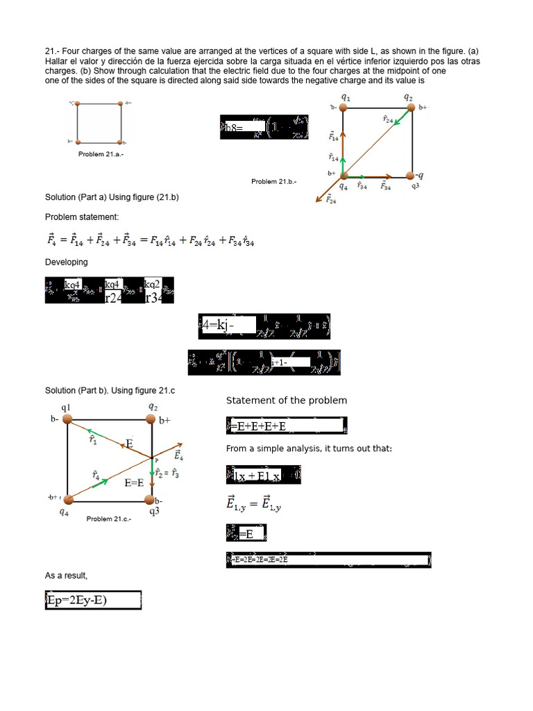 Electric Forces and Fields in Physics Problems | PDF | Electric Field ...