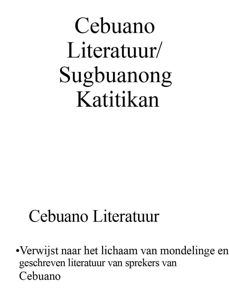 Cebuano-literatuur.pptx | PDF