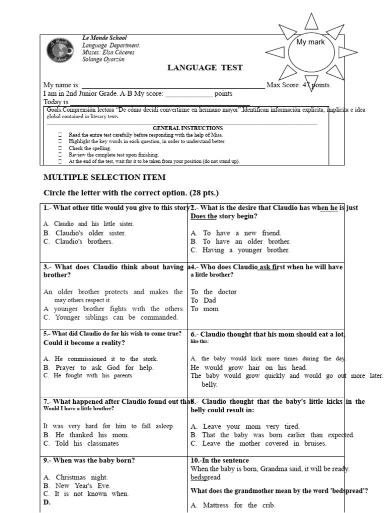 Reader's Plan Test - How I decided to become a big brother | PDF ...