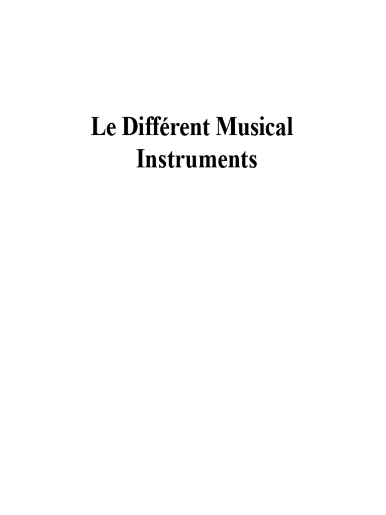 Types d'instruments de musique expliqués | PDF | Instruments à corde ...