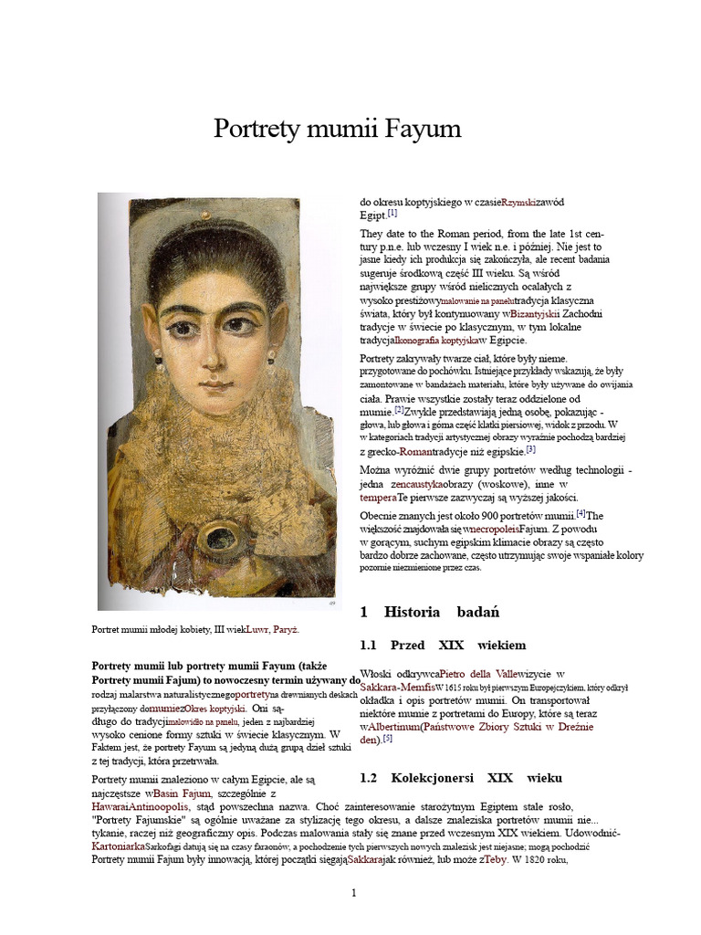 Portrety mumii z Fayum | PDF