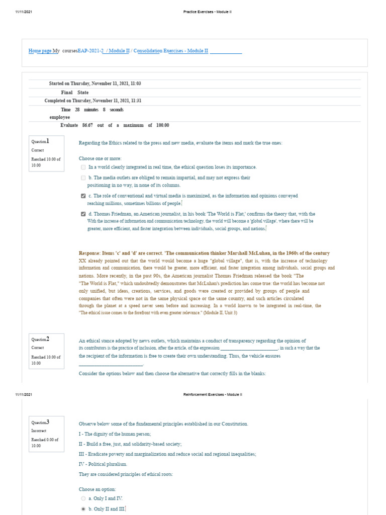 Exercises for Consolidation - Module II | PDF | Chlorofluorocarbon ...