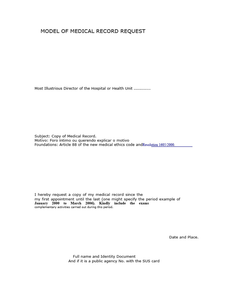 Medical Record Request Form | PDF