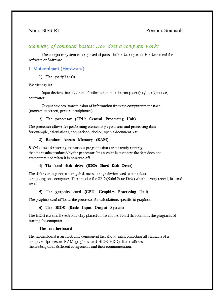 Computer Architecture Summary | PDF