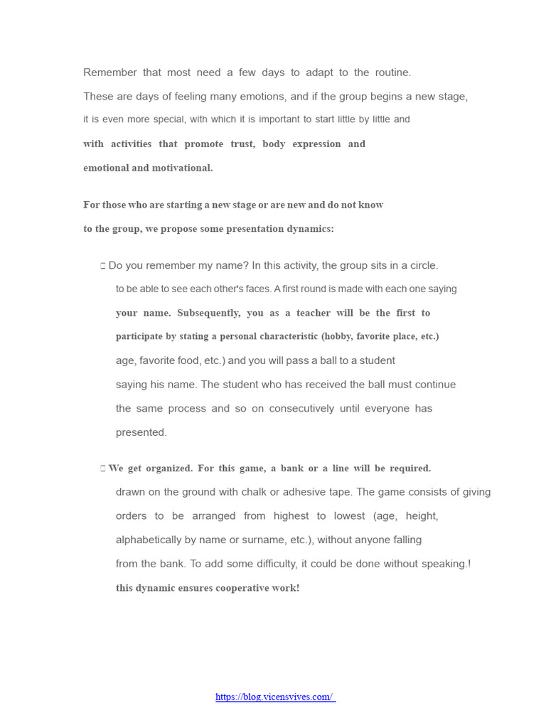 10 Different and Fun Ideas For The First Day of Class | PDF ...
