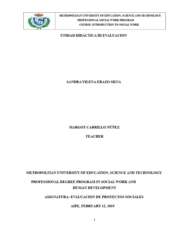 3. DIDACTIC UNIT III EVALUATION _MARGOT CARRILLO.docx | PDF ...