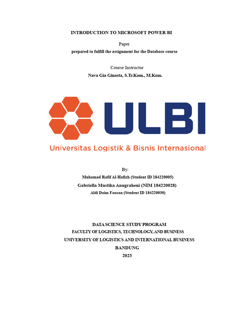 Introduction Paper On Microsoft Power BI Application | PDF | Comma ...
