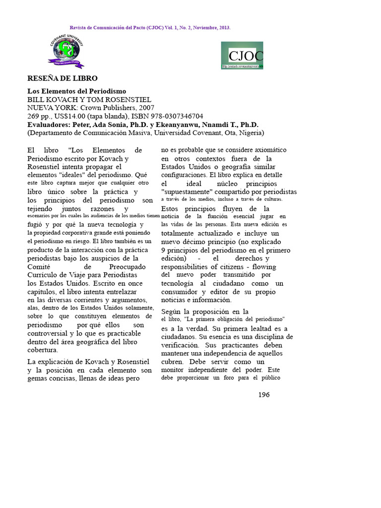 Los Elementos Del Periodismo BILL KOVACH Un PDF | PDF | Democracia ...