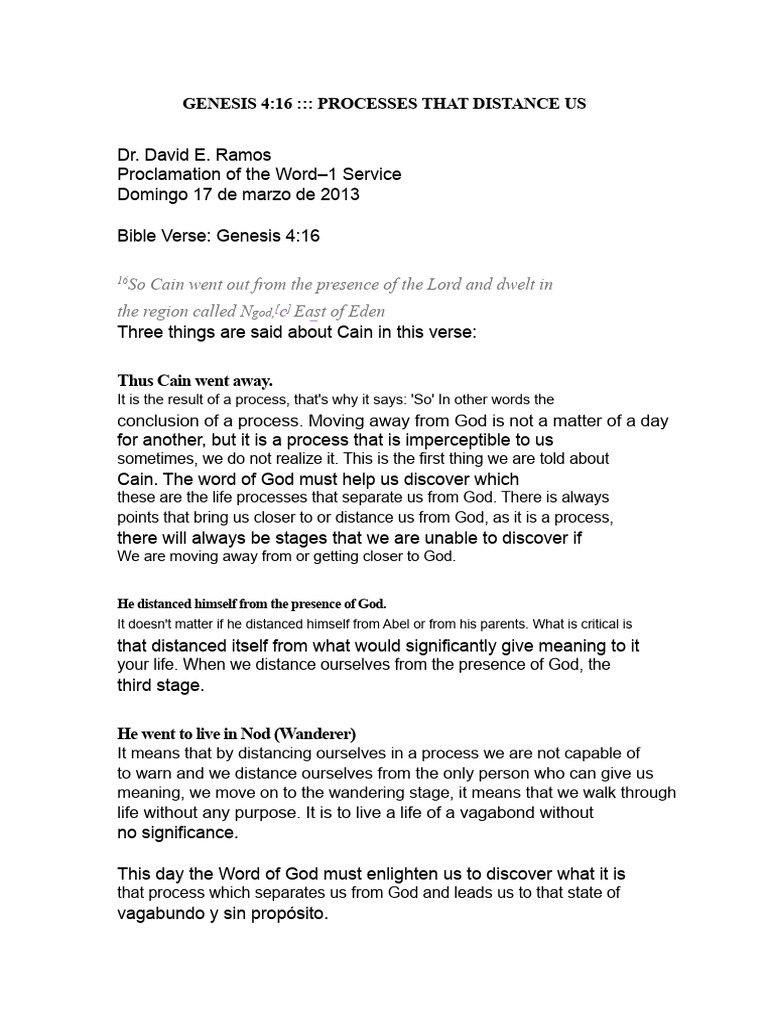 Cain's Journey: Distancing from God | PDF | Cain And Abel | Book Of Genesis