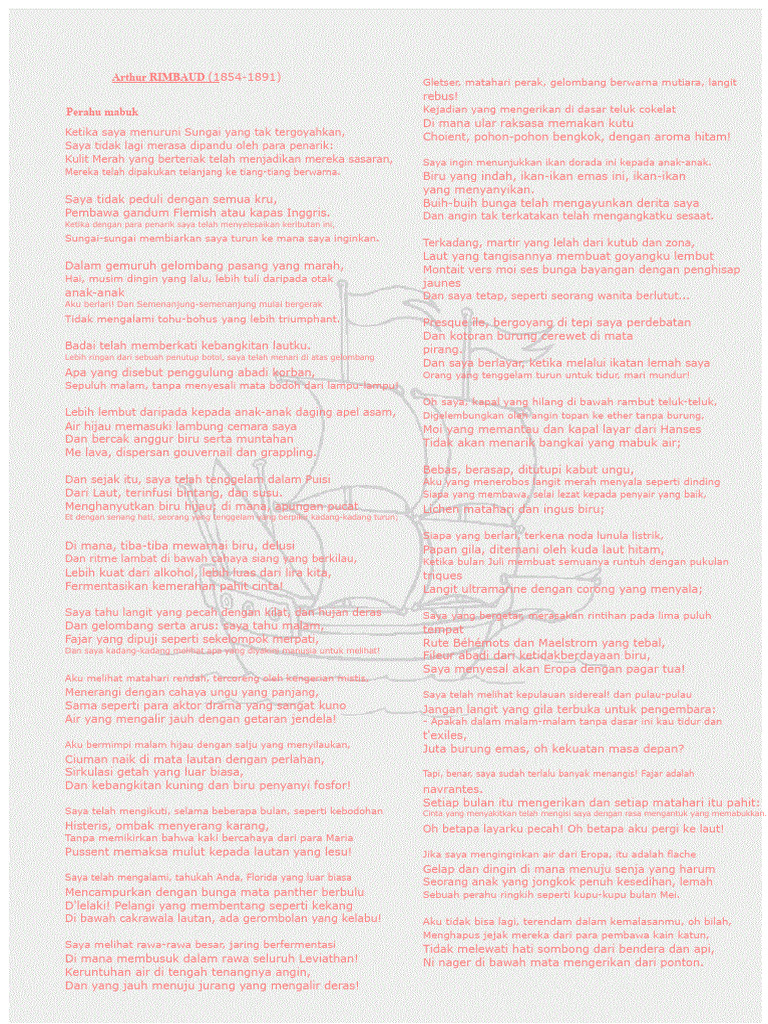Arthur Rimbaud - Kapal Mabuk | PDF
