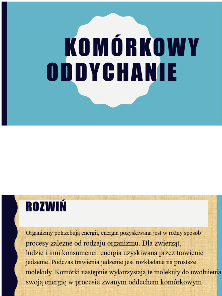 Oddychanie Komórkowe | PDF
