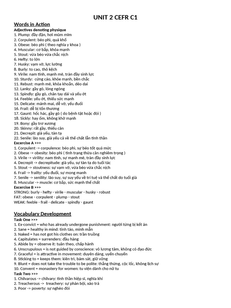 Unit 2 Cefr C1 | PDF