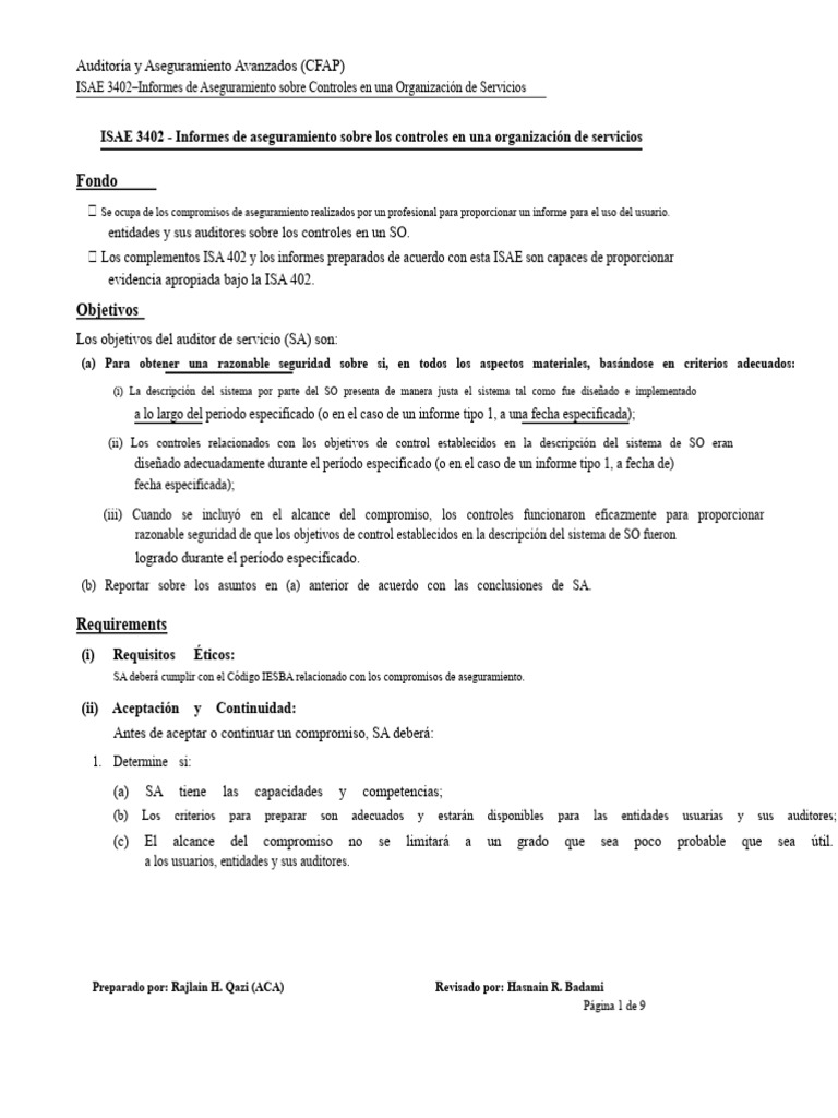 Hoja Informativa - IsAE 3402 | PDF | Auditoría | Muestreo (Estadísticas)