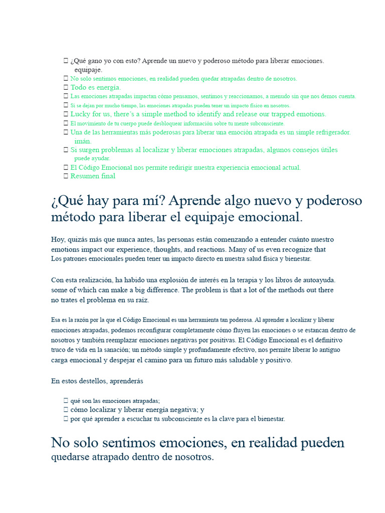 El Código de La Emoción Por El Dr. Bradley Nelson | PDF | Las emociones ...