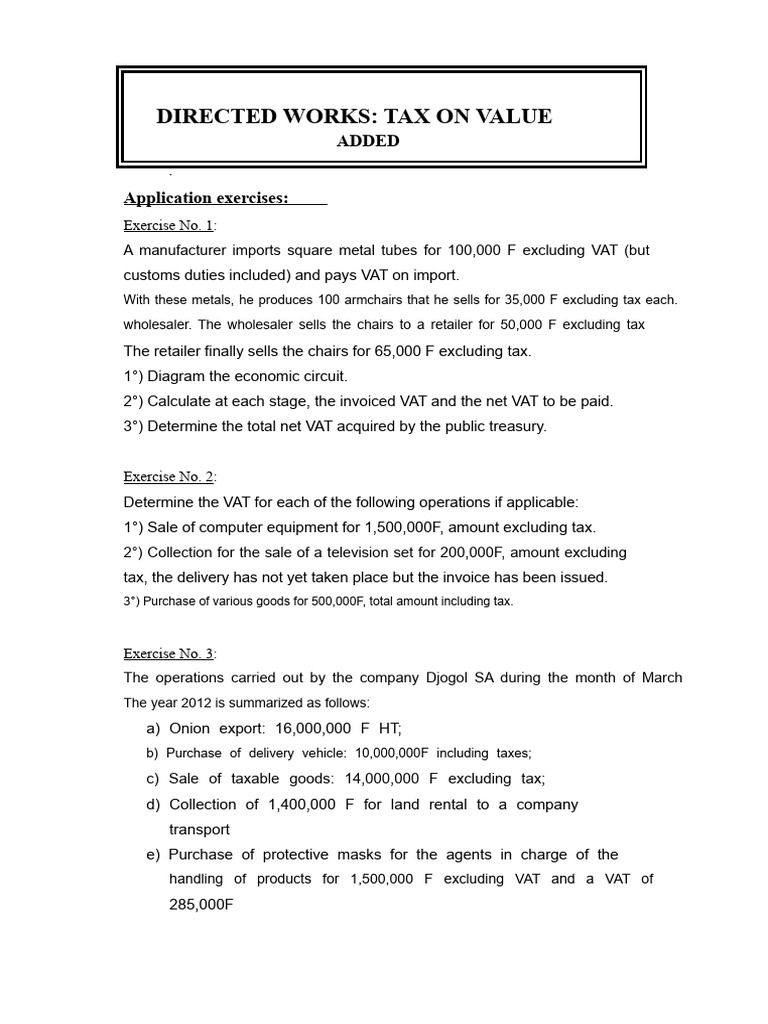 VAT TD | PDF | Value Added Tax | Taxes