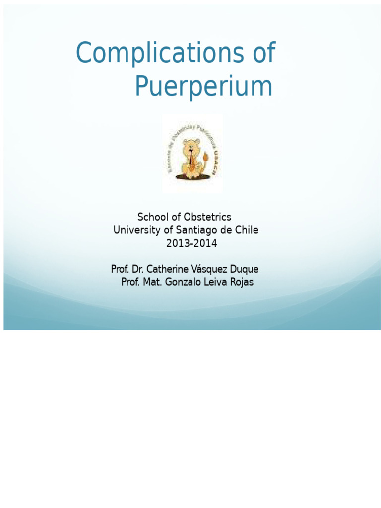 Puerperium Complications Overview | PDF | Postpartum Period | Breastfeeding