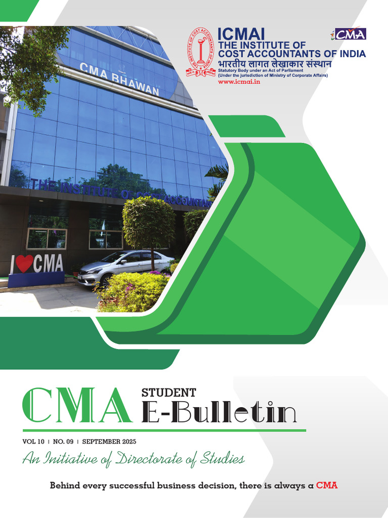 CMA Student E-Bulletin September 2025 | PDF | Debits And Credits | Expense
