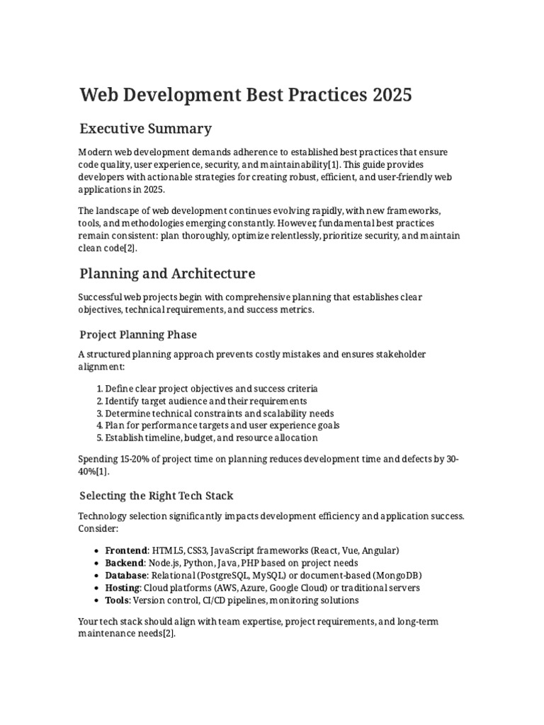 Web Development Best Practices | PDF | Web Development | Computing