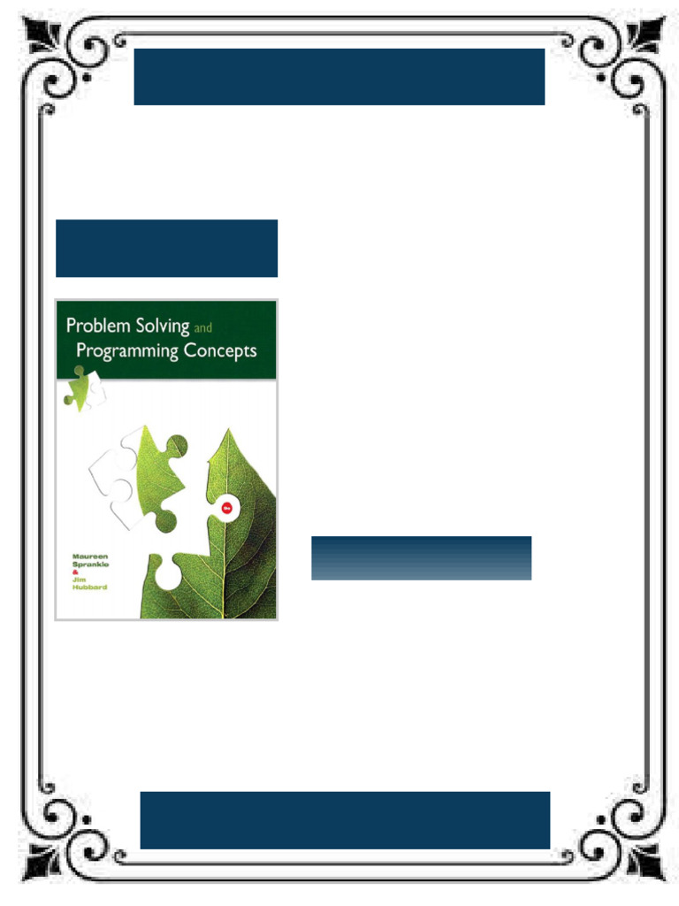 Problem Solving and Programming Concepts 9th Edition Maureen Sprankle ...