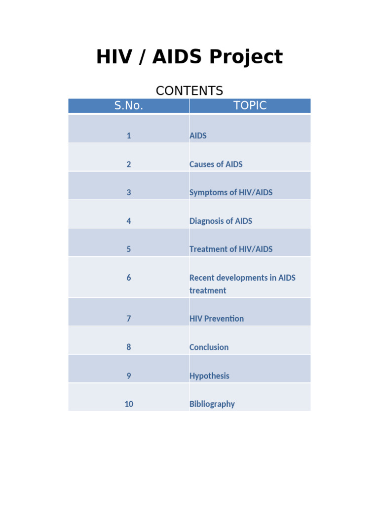 HIV_AIDS_Project | PDF | Hiv/Aids | Elisa