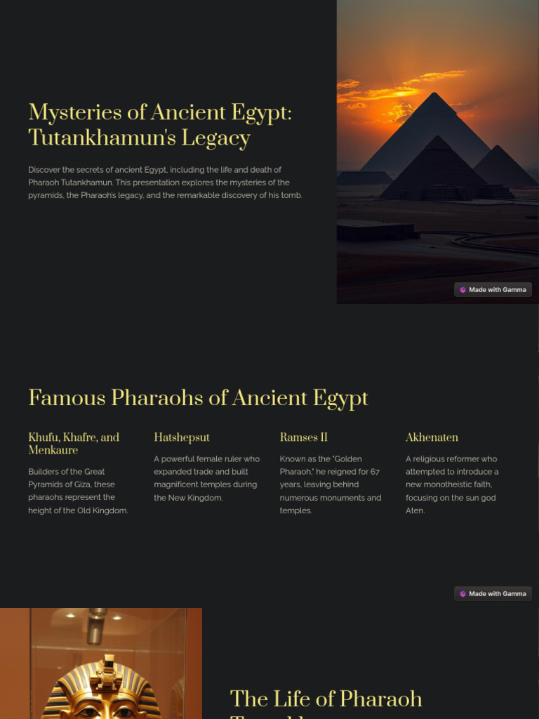 Mysteries of Ancient Egypt Tutankhamuns Legacy | PDF