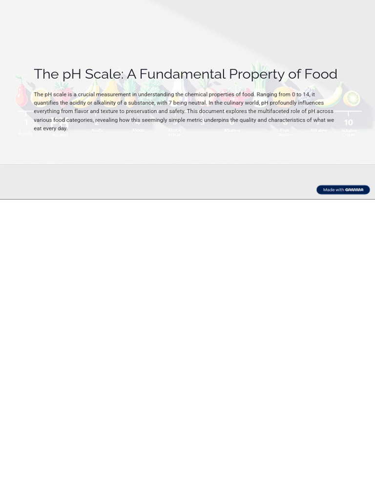 Understanding pH in Food Science | PDF | Ph | Taste